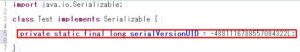 eclipse：serialVserionUIDを自動生成しよう - まだ名前の無い倉庫